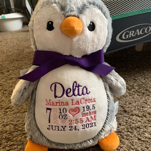 Personalized Baby Gift, Penguin, Keepsake, Baptism Gift, Memorial Gift ...