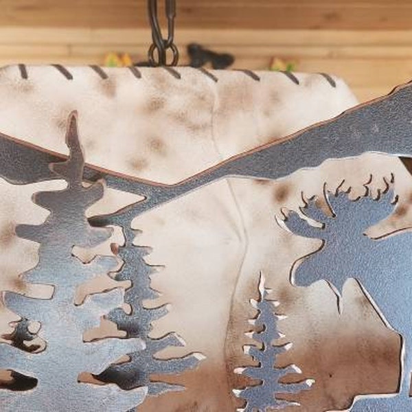 Rustic Barn Wood Chandelier: Deer, Elk, Moose - Handmade Cabin Lighting ...