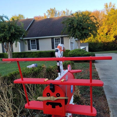 Red Baron Tri-plane Mailbox-mailbox-rural Tri-plane Mailbox-character ...