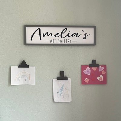 Kids Art Gallery Sign, Childrens Art Display Sign, Playroom Art, Kids ...