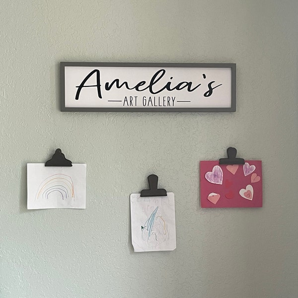 Kid’s Art Gallery Sign, Children’s Art Display Sign, Playroom Art, Kids ...
