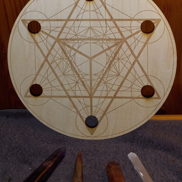 Merkaba Metatron's Cube Sphere Holder Crystal Grid - Altar Decoration ...
