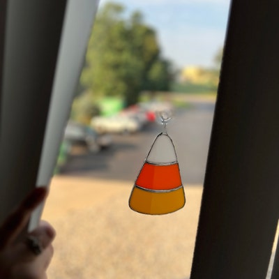 Stained Glass Candy Corn Sun Catcher Calorie Free Candy Corn - Etsy