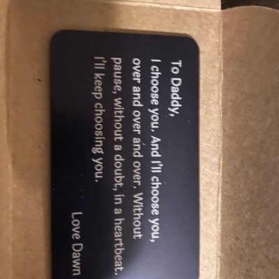 Personalized Metal Wallet Insert Card With Any Text/quote Laser ...