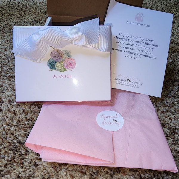 Knitting Personalized Stationery | Knitting Personalized Note Cards ...