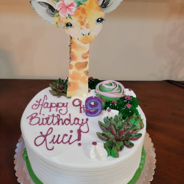 Giraffe Cake Topper: Animal Print Edible Cake Wrap - Etsy