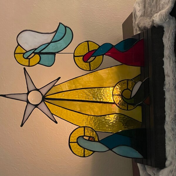 Digital Pattern - Stained Glass Freestanding Spring Floral Decoration ...