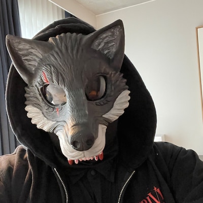 Resin Wolf Mask Blank, Stylized Wolf Face Mask, Wolf Masquerade Mask ...