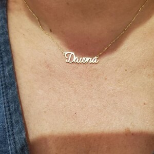 14k Solid Gold Name Necklace-name Necklace Gold-personalized Name ...