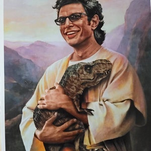 Saint Jeff Goldblum. Jurassic Park. Dinosaur Art - Etsy
