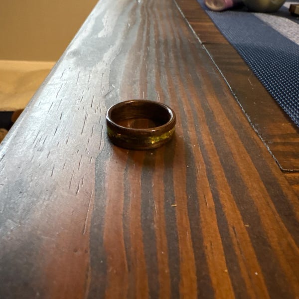 Wood Ring, 5 Year ,anniversary Wooden Ring, Custom Wooden Ring, Men ...