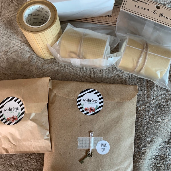 Kraft Paper Tapes - Grid, Dots, Script Masking Tape Roll for Paper ...