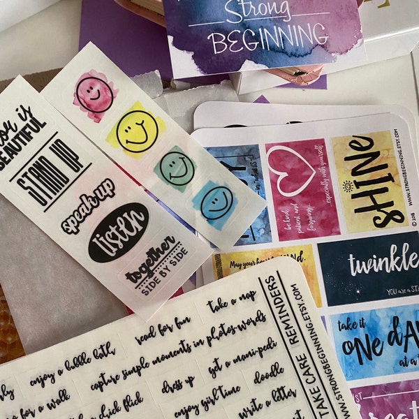 Watercolor Divider Tab Stickers, Planner Stickers, Bullet Journal ...