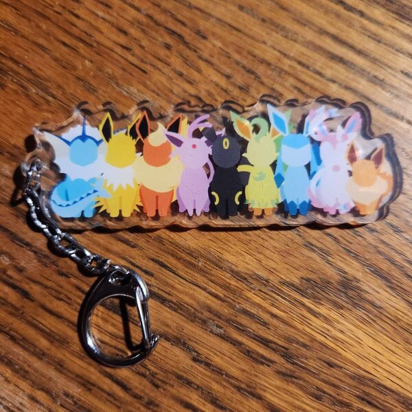 Eeveelution Keychain | Eevee Acrylic Charm | Umbreon Espeon Sylveon Flareon Vaporeon Jolteon ...