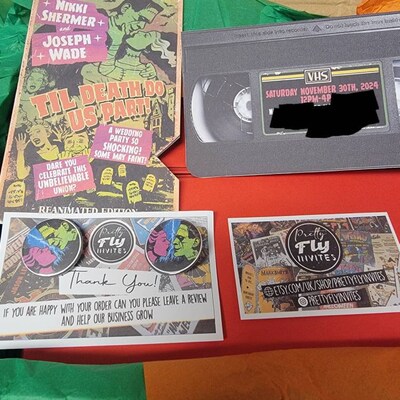 Personalised Punk Rock Album Record Inspired Wedding Invite, Invitation ...