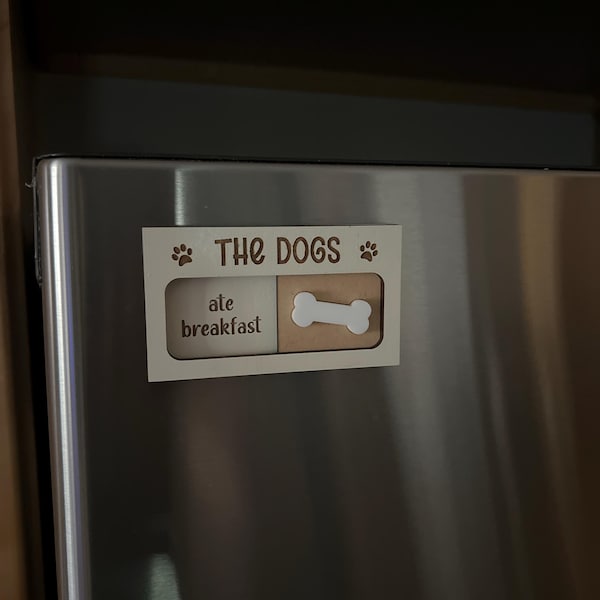Custom Pet Task Reminder | Engraved Slide Dog Feeding Wall Sign ...