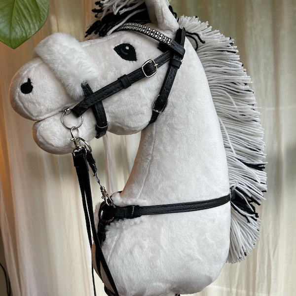 Snaffle Bridle With Fur for Hobby Horse, Single Bridle + Reins for a ...