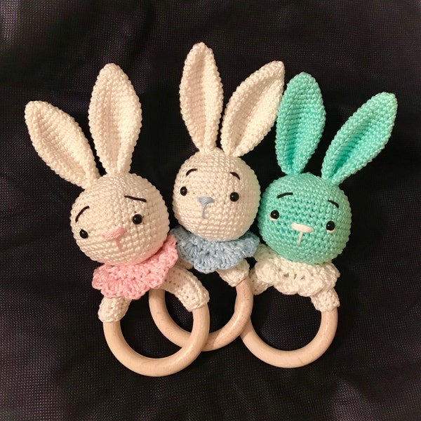 CROCHET PATTERN Bunny Baby Rattle, Easy Crochet Baby Rattle PDF, Bunny ...