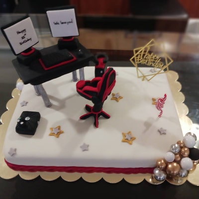 Fondant Gaming Chair Gaming Chair Topper Fondant Chair Gamer Cake ...