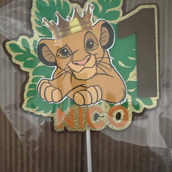 Lion King, Simba Personalized Cake Topper, Party Decoration ...