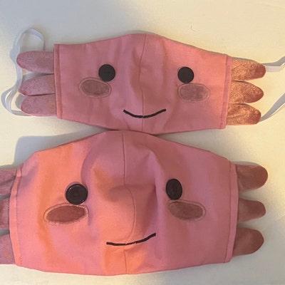 Pink Cotton Axolotl Salamander Face Mask - Etsy
