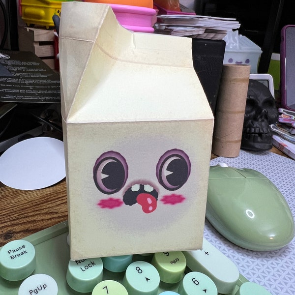 2.5" Milk Carton Gift Box Template, 8.5"x11" Sheet, 6.3 Cm Milk Box ...