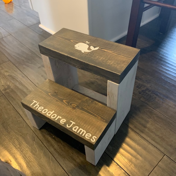 Personalized Wooden Step Stool: Toddler Kids Bedroom Furniture - Etsy