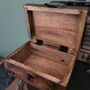 Pirate Wooden Storage Chest Flat Lid With Antique Iron Lock and ...