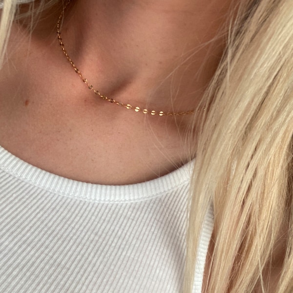 Sparkly Gold Choker - Gold Filled Choker, Dainty Chain Choker, Gold ...