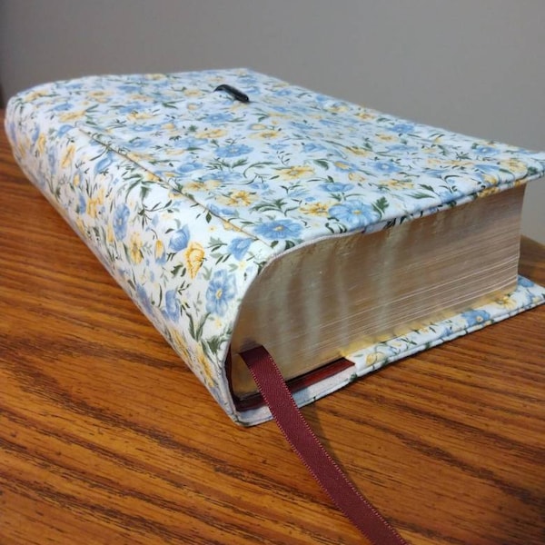 Bible and Book Fabric Cover, Protector With Pocket - Custom Fitted Size ...