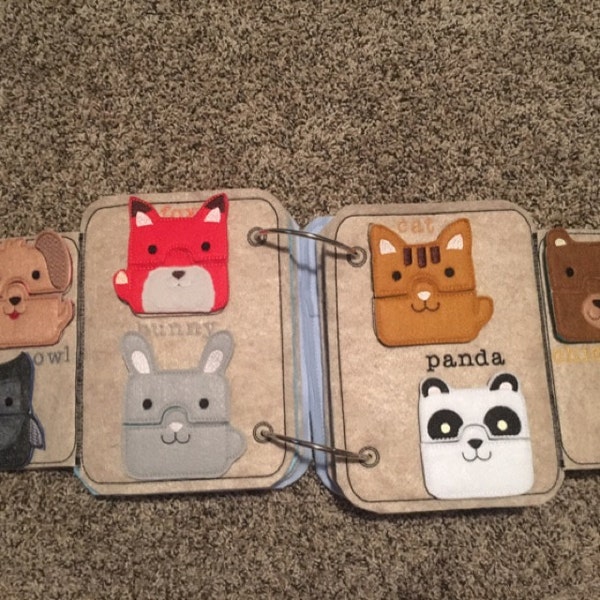Child Gift Animal Matching Felt Busy Busy Page Busy Book Set Inclds ...