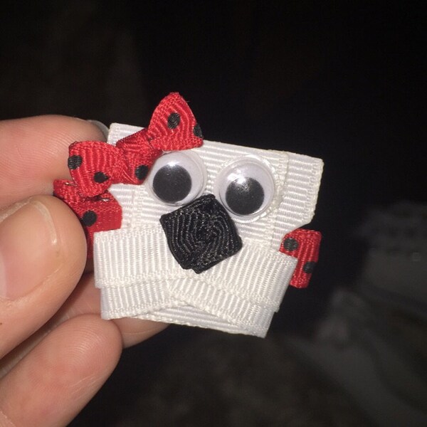 Bulldog Hair Clip, Georgia Bulldog Hair Clip, Bulldog Ribbon Hair Clip ...