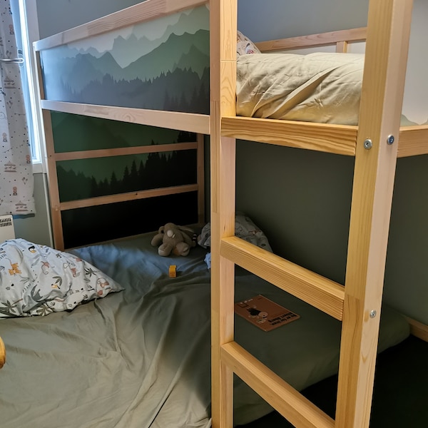 KURA BED Decal Mountains Green, IKEA Kura Bed Stickers Boys Removable ...