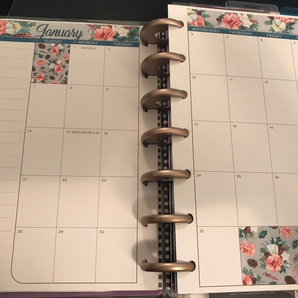 Mini Happy Planner January Monthly Kit, Mini Happy Planner January ...