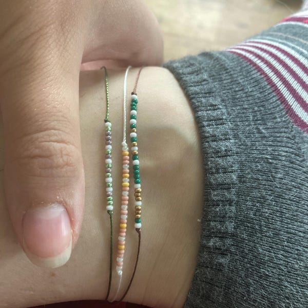 Custom Morse Code Beaded Adjustable Bracelet on Wax Cord - Etsy