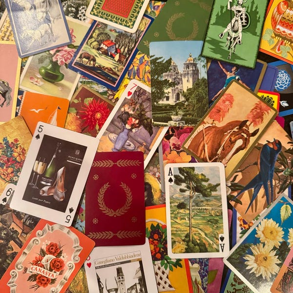 6 Altered Playing Cards, Ephemera, Art Cards, Scrapbook, Affirmation ...