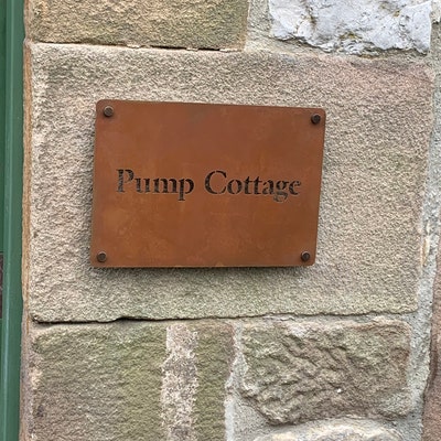 Corten Steel House Sign, Rusty House Steel, House Name Sign, Weathered ...