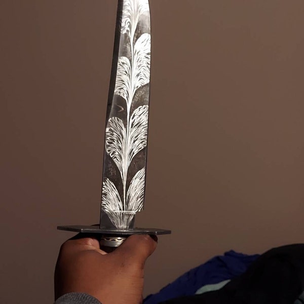 One of a Kind Damascus Mosaic Pattern Steel Sword, Katana Sword With ...