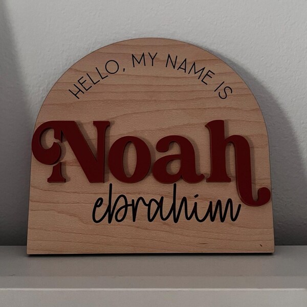 Baby Name Announcement Sign - Hello My Name is Sign - Fresh 48 Photo ...