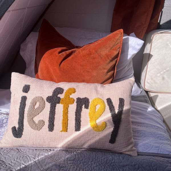 Personalized Dorm Room Number Cover, Punch Needle Pillow, Dorm Room ...