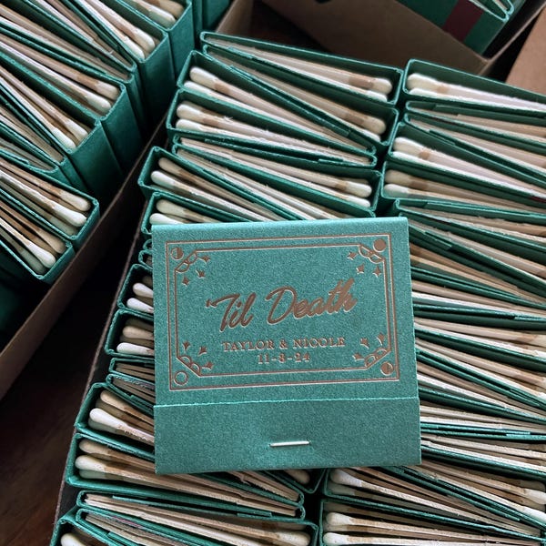 Custom Matchbooks 'til Death Matchbook Wedding Favor, Wedding Matches ...