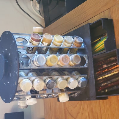 Spinning Paint Rack for Dropper Bottle Paints Like Vallejo Minature ...