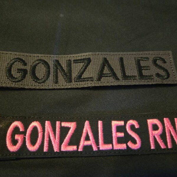 CUSTOM Embroidered NAME TAPE With Hook Fastener - Etsy