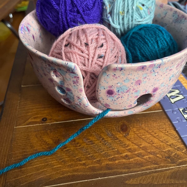 Yarn Bowl for Crochet, Fruity Freckles Ceramic Yarn Holders, Knitting ...