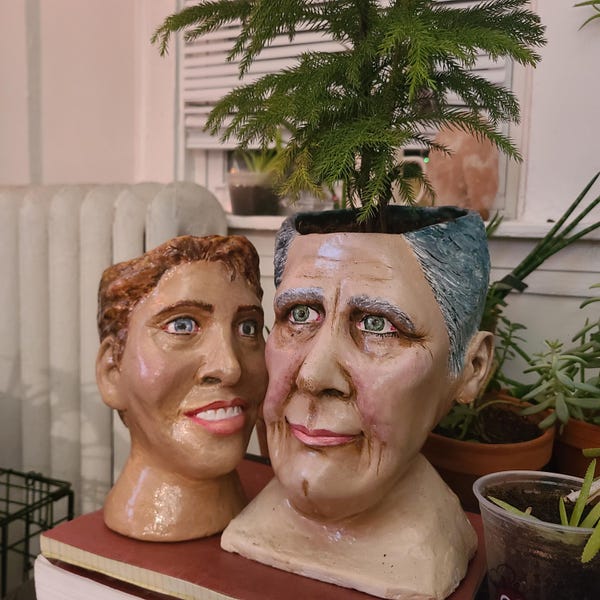 Wall Hanging Face Planters.. Potheads - Etsy