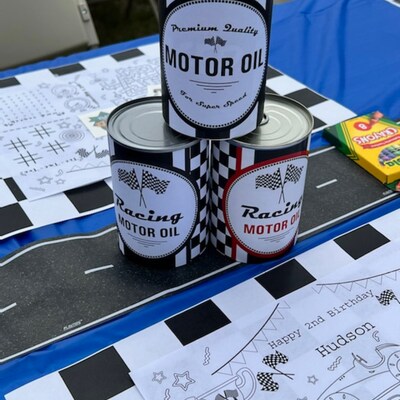Motor Oil Can Wrappers Party Decoration Race Car Instant Printable - Etsy