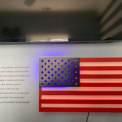 American Flag, USA Flag Led Sign, Custom Led Sign, Handmade Led Sign ...