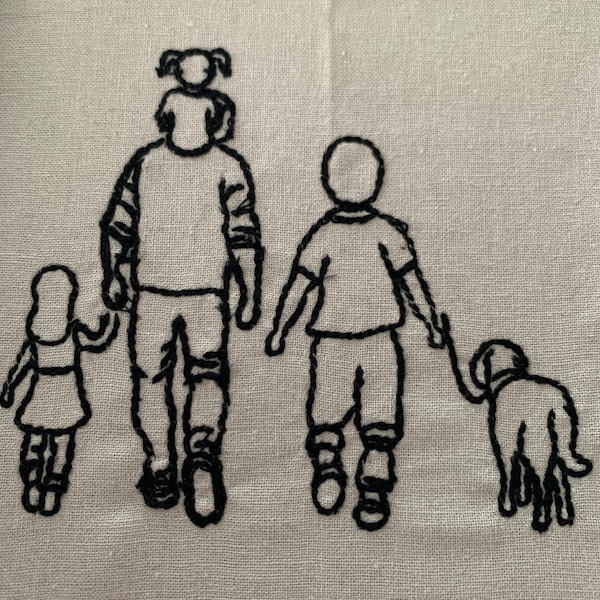 Family Outline Embroidery Designs: Customizable Machine Patterns ...