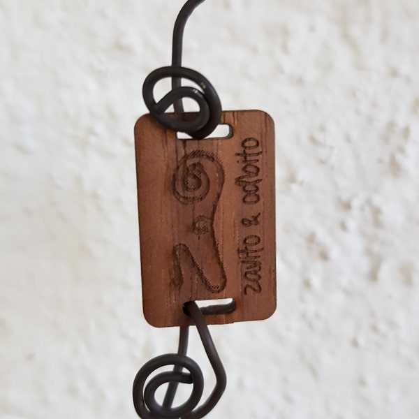 Walnut Wood RECTANGLE Tags 28mmx18mm Wooden Add: Any Text, an Image ...