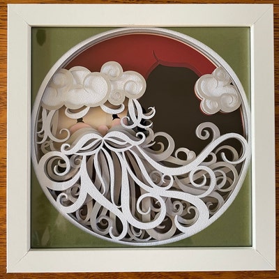 3D SANTA Svg Father Christmas Svg CHRISTMAS Svg CHRISTMAS Shadow Box ...